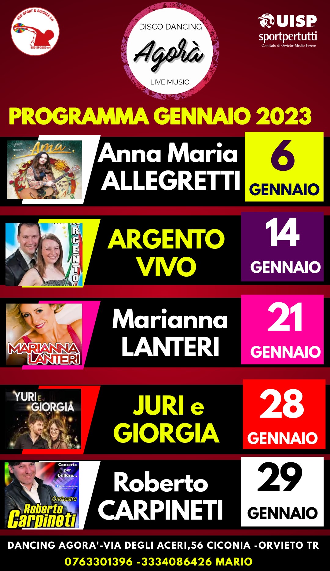 Programma Gennaio 2023 - SSD SPORT & SOCIALE